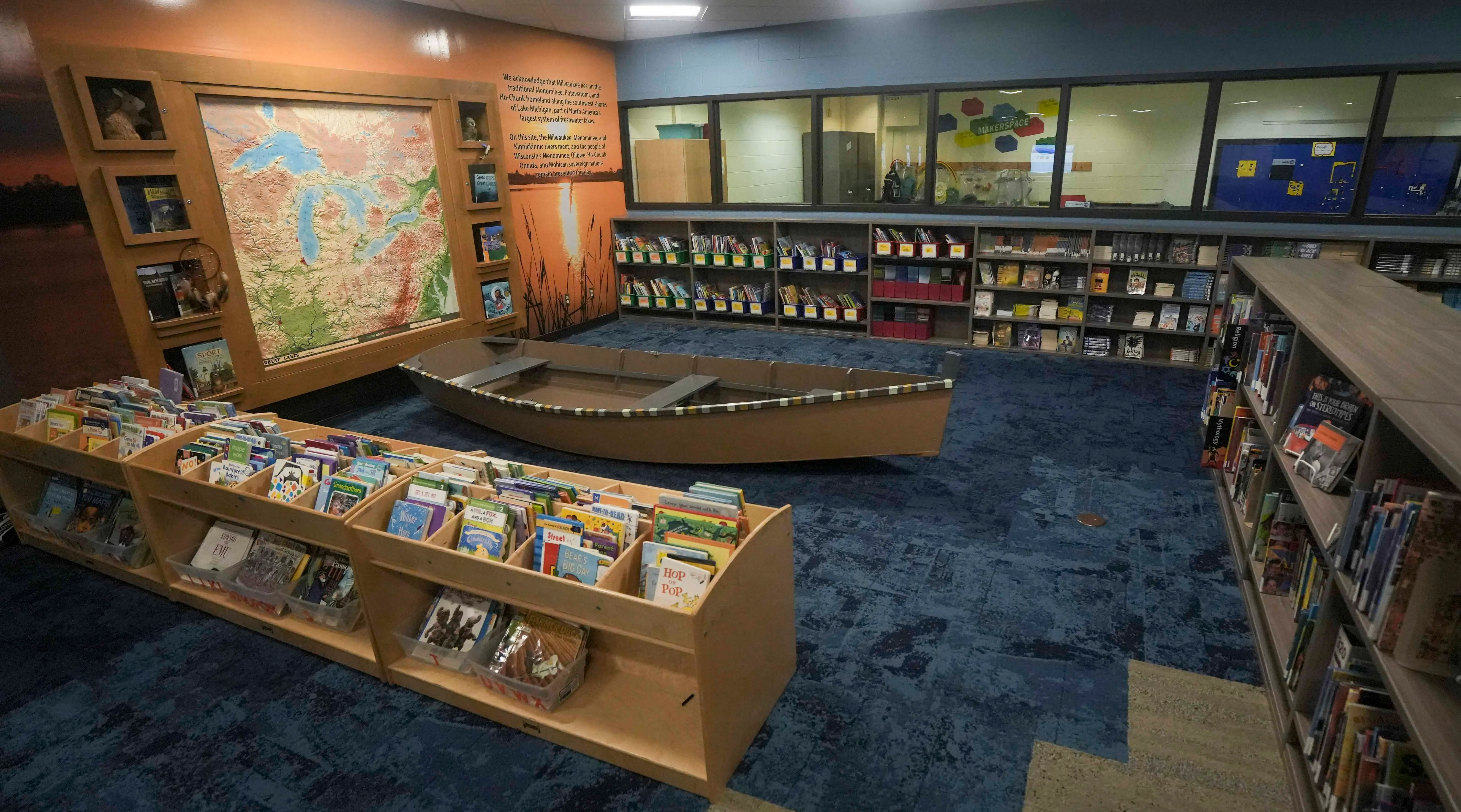 Book boat, Braille books: Milwaukee school library is inviting and ...
