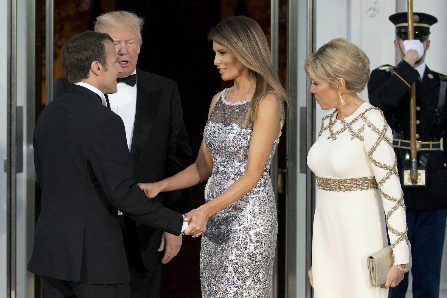 First lady organized state dinner to honor French president and his wife