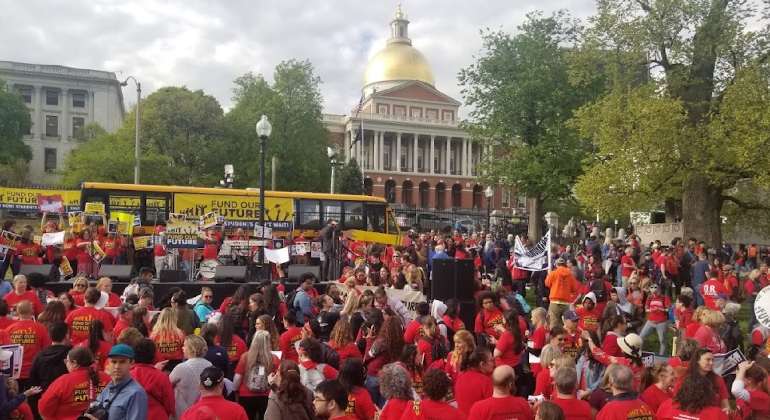 Education supporters in Boston rally for increased school funding