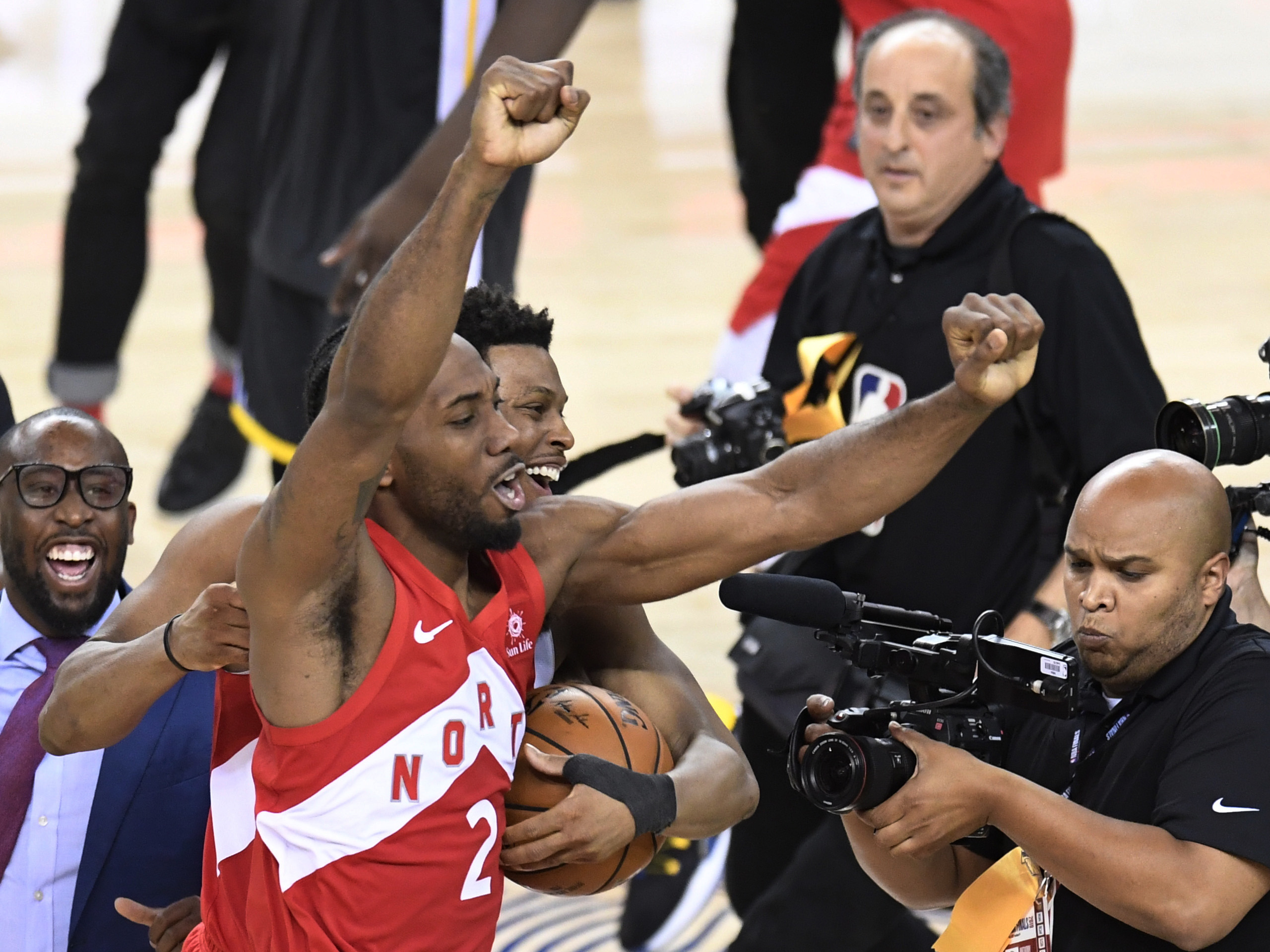 Toronto Raptors celebrate their first-ever NBA championship win