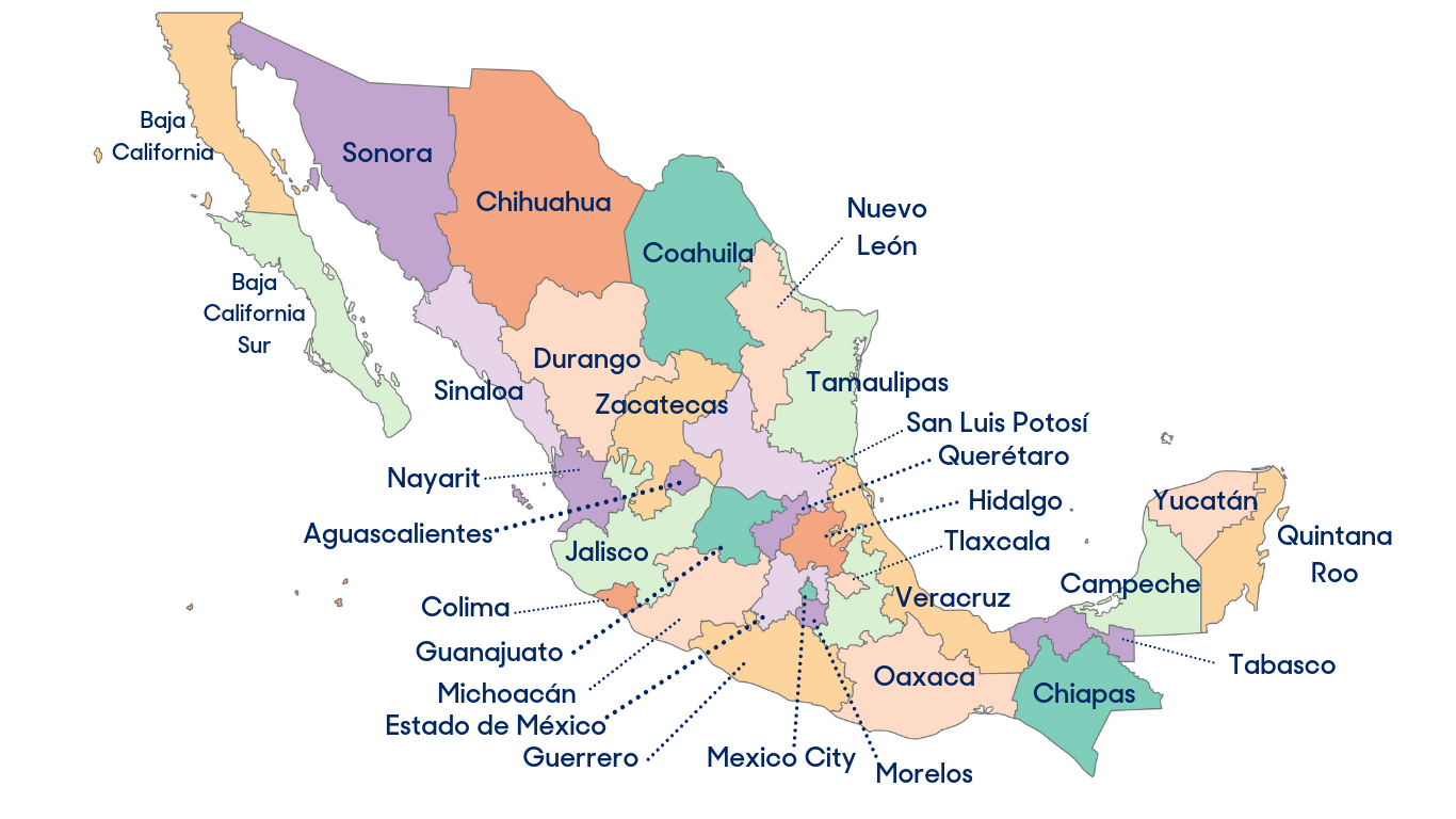 Mexico's territorial evolution from 1821 to 2009