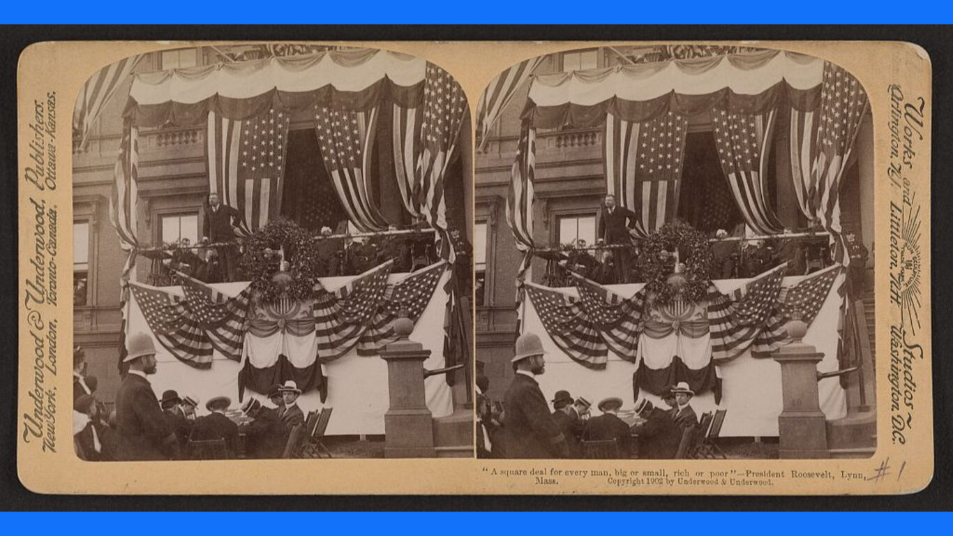 Teddy Roosevelt's "Square Deal" to protect workers' rights and regulate ...