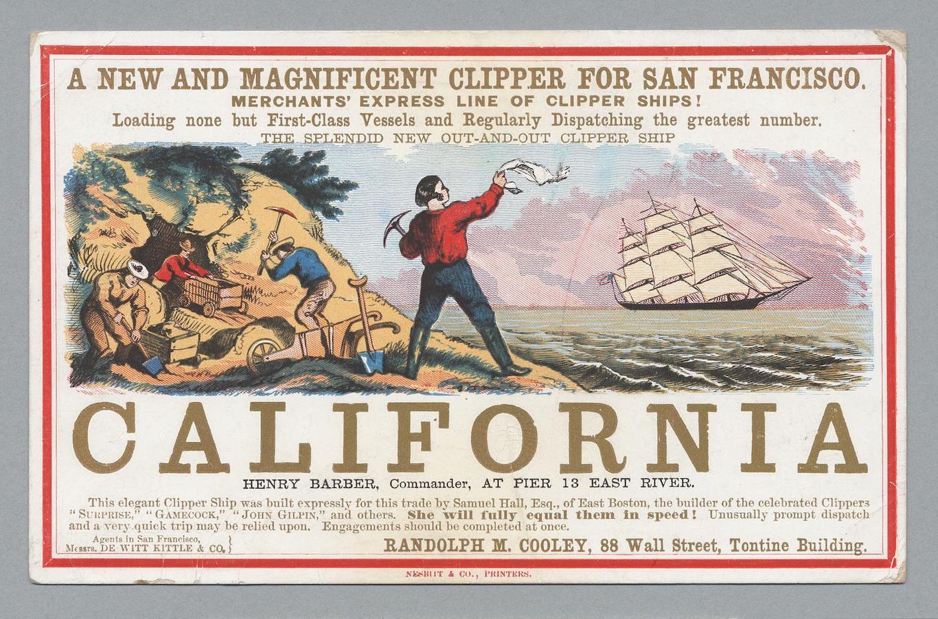 Primary Sources: An Advertisement and Cartoon from the California Gold Rush