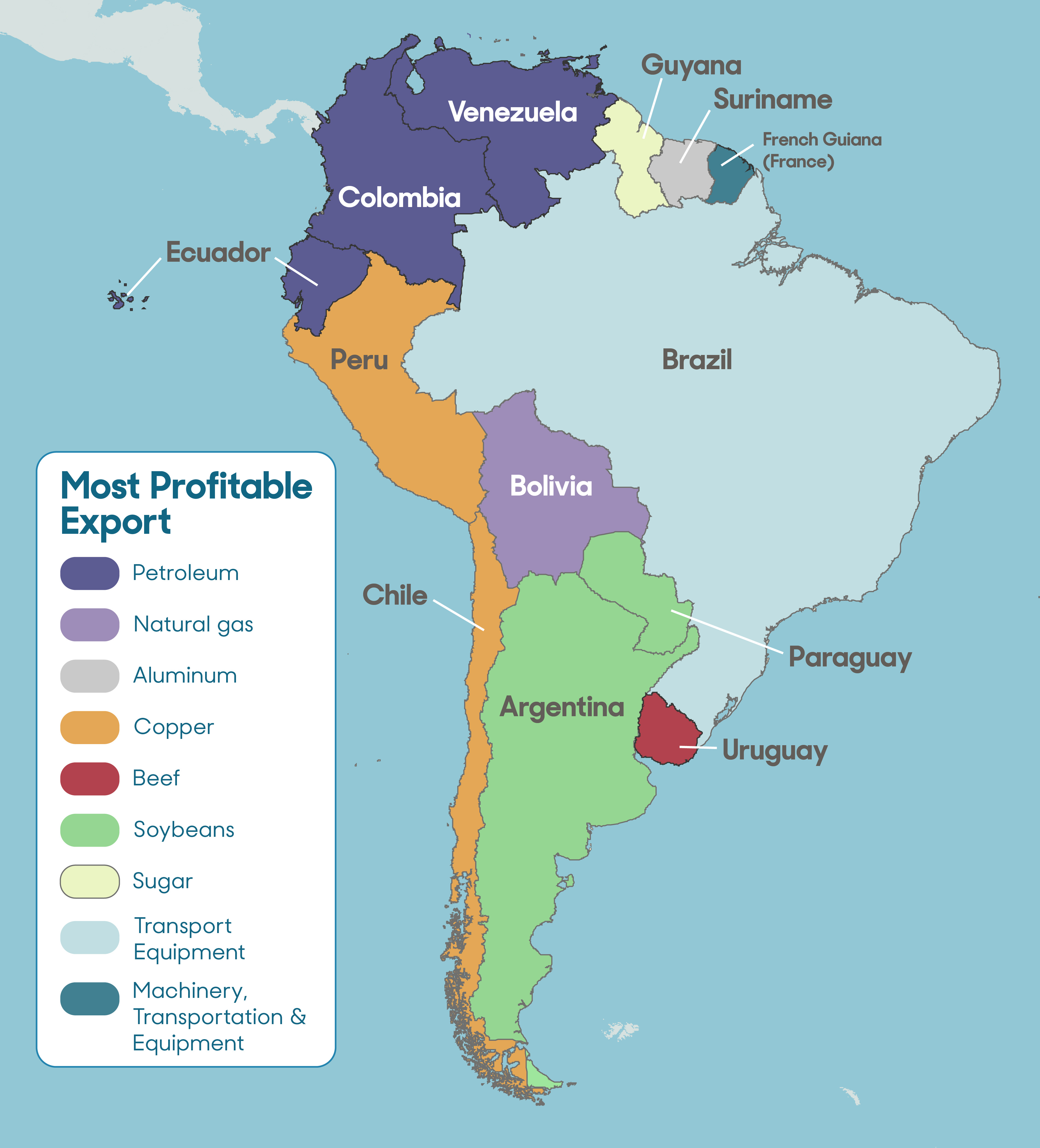 Map: Most Valuable Exports Around the World