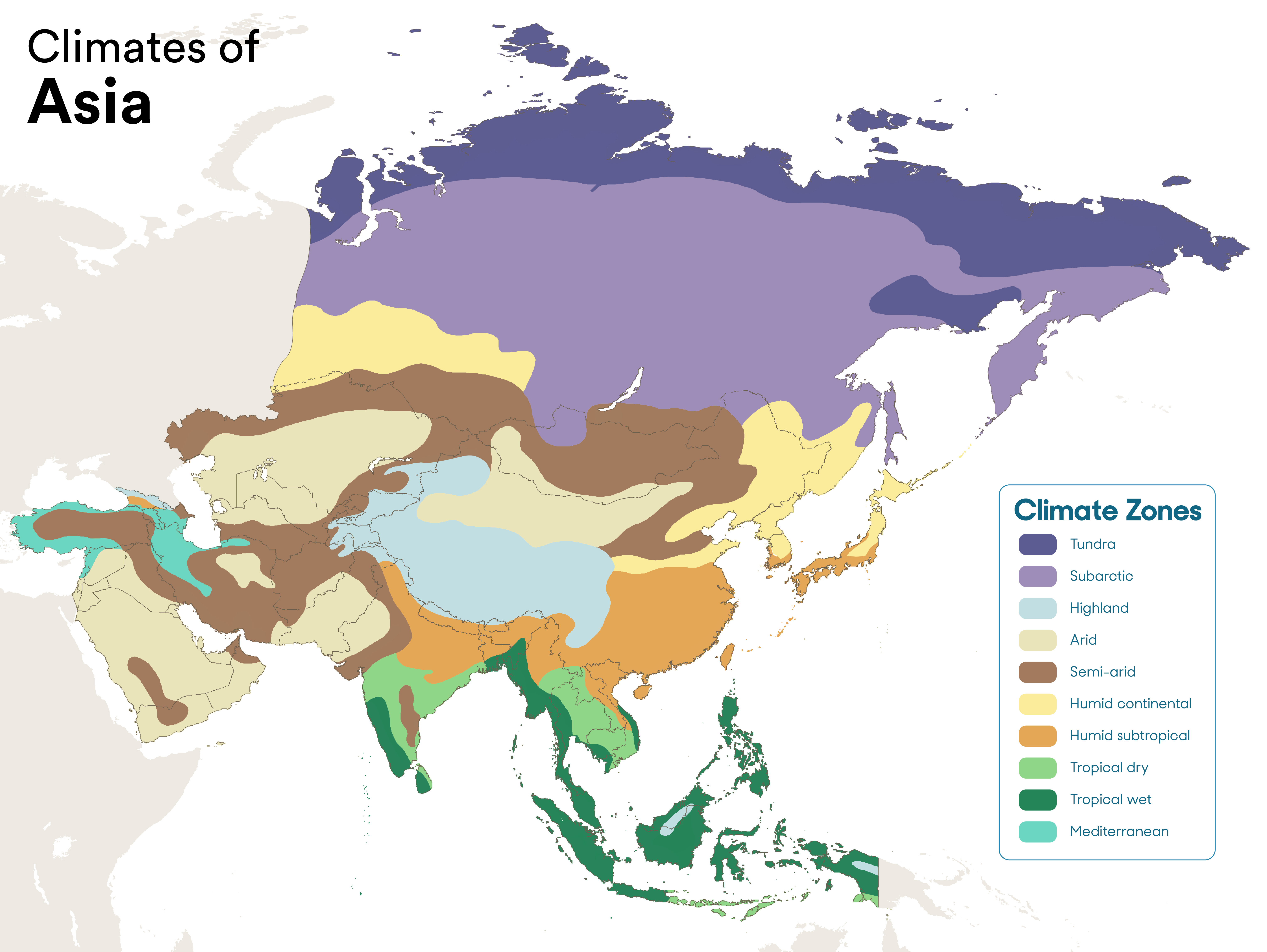 Climate map of Asia