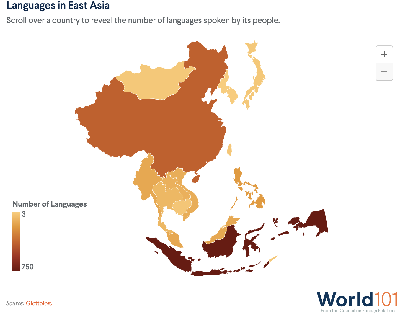 Map Study: Languages and religions of East Asia